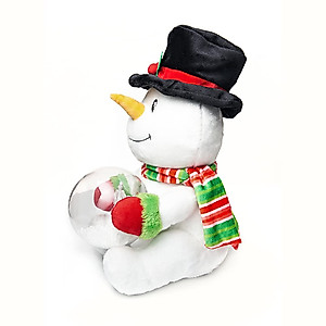 Cuddle Barn - Snowglobe Stormy | Animated Christmas Snowman with LED Light Stuffed Animal Plush Toy, Bops Around to Frosty The Snowman, 12 Inches