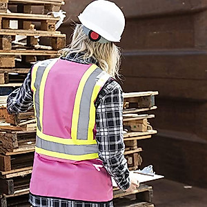 Pioneer Safety Vest for Women – 9 Pockets - Hi-Vis StarTech Reflective Tape - Class 2 ANSI - (Multiple Colors)