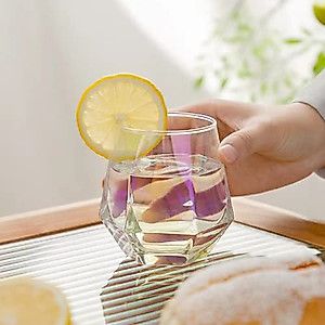 Nuxaoisgel Stemless Wine Glass Set Of 12,Iridescent Glassware For Gift,Modern Rainbow Wine Glass For Serving White Wine, Red Wine, Cocktail, Whiskey, Bourbon, Cool Water CUKBLESS(10 Oz)