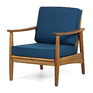Willowbrook Outdoor Club Chair with Cushion - Acacia Wood - Teak (Set of 2)