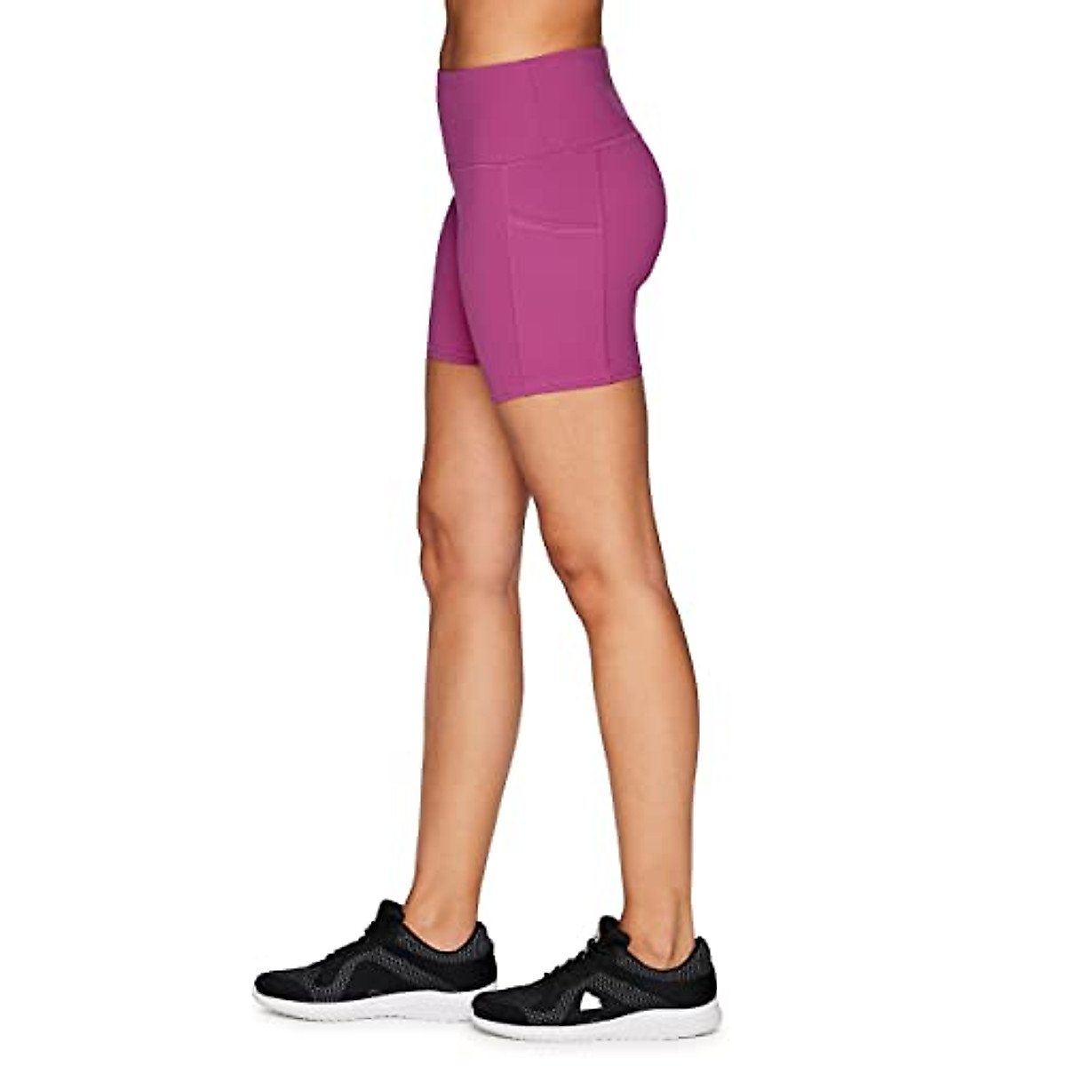 RBX Biker Shorts for Women Buttery Soft Bike Shorts Fitted Yoga Shorts High Waisted Workout Shorts with Pockets Athletic Fit Running Short for Training, Lounging, Gym, Pilates 5-inch Dark Magenta XL
