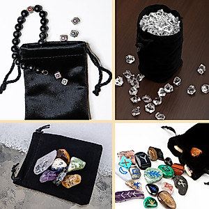 Mandala Crafts Velvet Drawstring Bags 2x3 for Velvet Gift Bags - Black Velvet Bags with Drawstrings 2x3 Inch - 100 PCs Velvet Pouches for Velvet Jewelry Bags