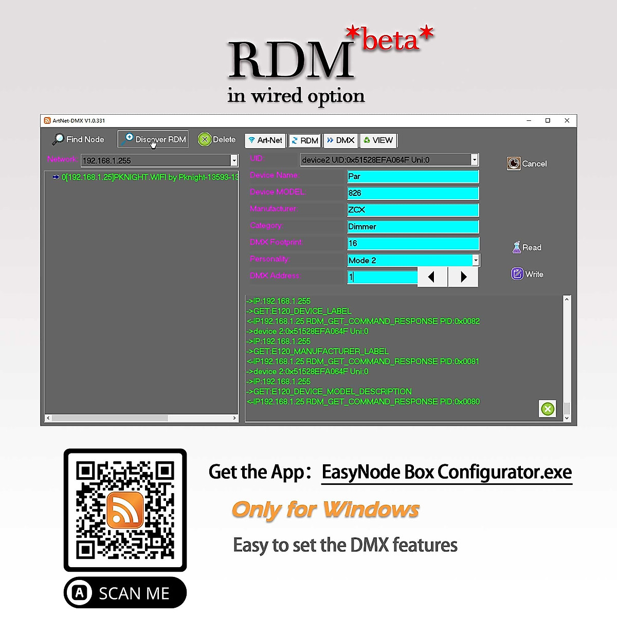 Pknight 2.4G Wireless WiFi DMX Easynode Box 512 DMX Controller with App WiFi-DMX PRO Using ArtNet/sACN Protocol(one Universe)