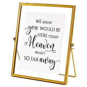 Calculs Wedding Memorial Table Sign Memorial Centerpieces Gold Floating Picture Frame Wedding Signs Place Card/Menu Holder In Loving Memory Sign We Know You Would Be Here Today