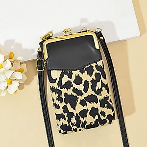 Women Leopard Crossbody Bag Cell Phone Purse Wallet for iPhone 15 Pro Max, 15 Pro, 15 Plus, 15, for Samsung Galaxy S23 FE, A05s, A05, F34, M34 5G, F54, A24 4G, F14, M54, A54