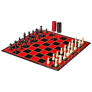 Pressman Chess / Checkers / Backgammon - 3 Games in One with Full Size Staunton Chess Pieces and Interlocking Checkers, 15.62 x 8.00 x 1.50 Inches