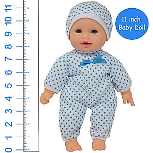 11 inch Soft Body Boy Baby Doll in Gift Box - Doll Pacifier Included -Toy Dolls for Boys and Toddlers