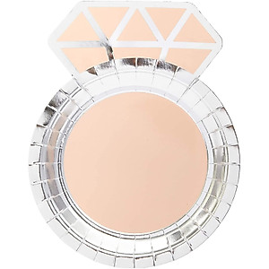 Sparkle and Bash 48-Pack Diamond Ring Party Plates for Bridal Showers and Engagements