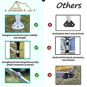 Camp Master Canopy Tent with Mosquito Netting, Outdoor 10x10 Pop-up Dome Canopy,Patio Tents for Parties,Quick Easy Setup Canopies with Waterproof Roof, Roller Bag, 4 sandbags (10 FT, Brown)