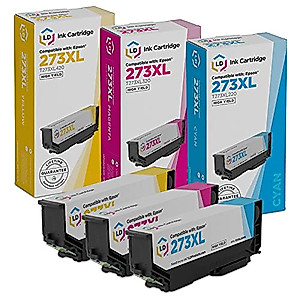 LD Products Remanufactured Ink Cartridge Replacements for Epson 273XL High Yield (1 Cyan, 1 Magenta, 1 Yellow, 3-Pack)