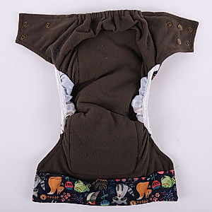 3 AIll in One Night AIO Cloth Diaper Nappy Sewn in Insert Reusable Washable (Sushi Pineapple)