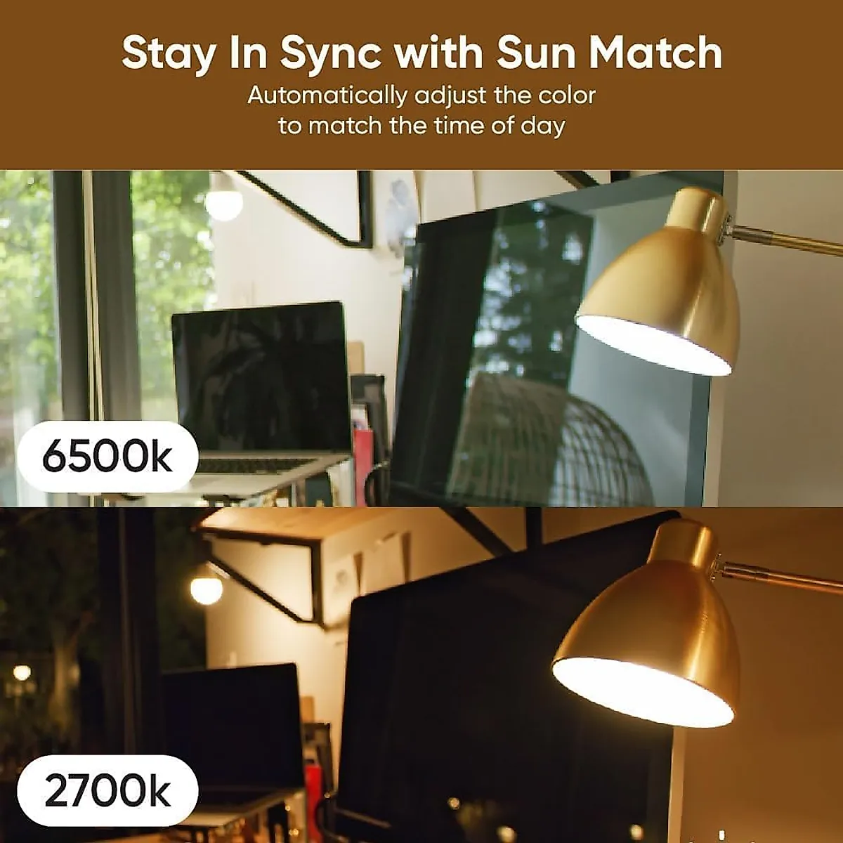 Wyze Lifestyle Bulb White, 800LM Tunable-White Wi-Fi Smart Light Bulb, Work with Alexa and Google Assistant, 2.4GHz, No Hub Required, A19 Dimmable, 2700K - 6500K, 90+CRI, Timer & Group, 2-Pack