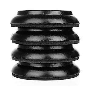 Eison Piano Caster Cups for Upright Piano Wooden Piano Caster Piano Leg Floor Protectors with Non-Slip & Anti-Noise Foam Hardwood Floor Protectors, Set of 4, Black