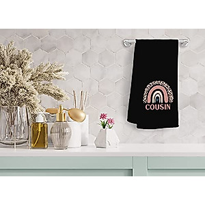 ZJSYXXU Cousin Kitchen Towels Dishcloths,Boho Leopard Rainbow Heart Decorative Dish Towels Tea Towels Hand Towels for Kitchen,Cousin Gifts for Women Kids Men Girls(392)