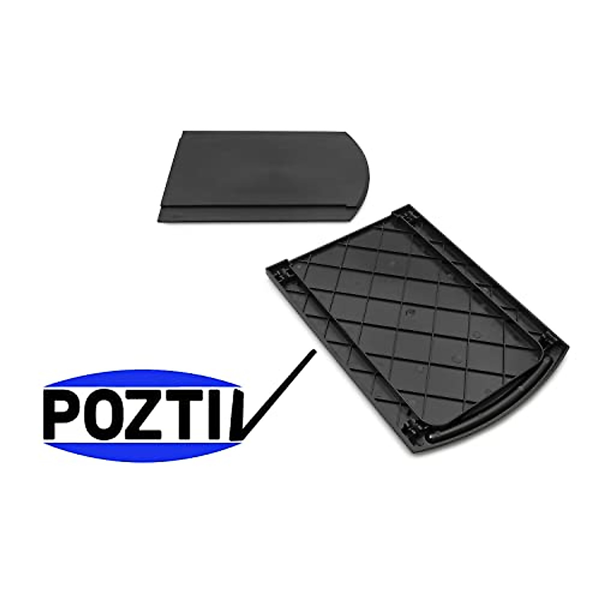 Poztiv Sliding Kitchen Counter Caddy (3 Pack). Made of Durable ABS. Countertop Storage Sliding Tray - For Blender, Toaster, Kitchen Appliances. Dishwasher Proof. Includes large 'microfibre' Cloth