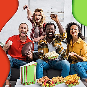 100 Pcs Football Paper Food Trays Nacho Trays Football Paper Party Bowls Football Party Supplies Snack Candy Holder Trays Disposable Serving Trays for Football Sports Event Family Party Decorations