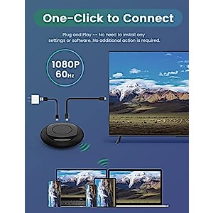 OSDTKRU Wireless HDMI Display Dongle Adapter 4K,Streaming Media Video/Audio/File HDMI Wireless Extender ,No Delay, Streaming Video/Audio from Laptop, PC, Smartphone to HDTV Projector