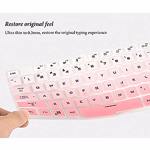 Keyboard Cover Compatible with ASUS TUF Gaming A15 TUF506IU TUF506IV FA506 FX506 15.6 Inch, ASUS TUF Gaming F17 FX706, ASUS TUF Gaming A17 TUF706IU 17.3", TUF Gaming A15 A17 Gaming Laptop-Gradual Pink