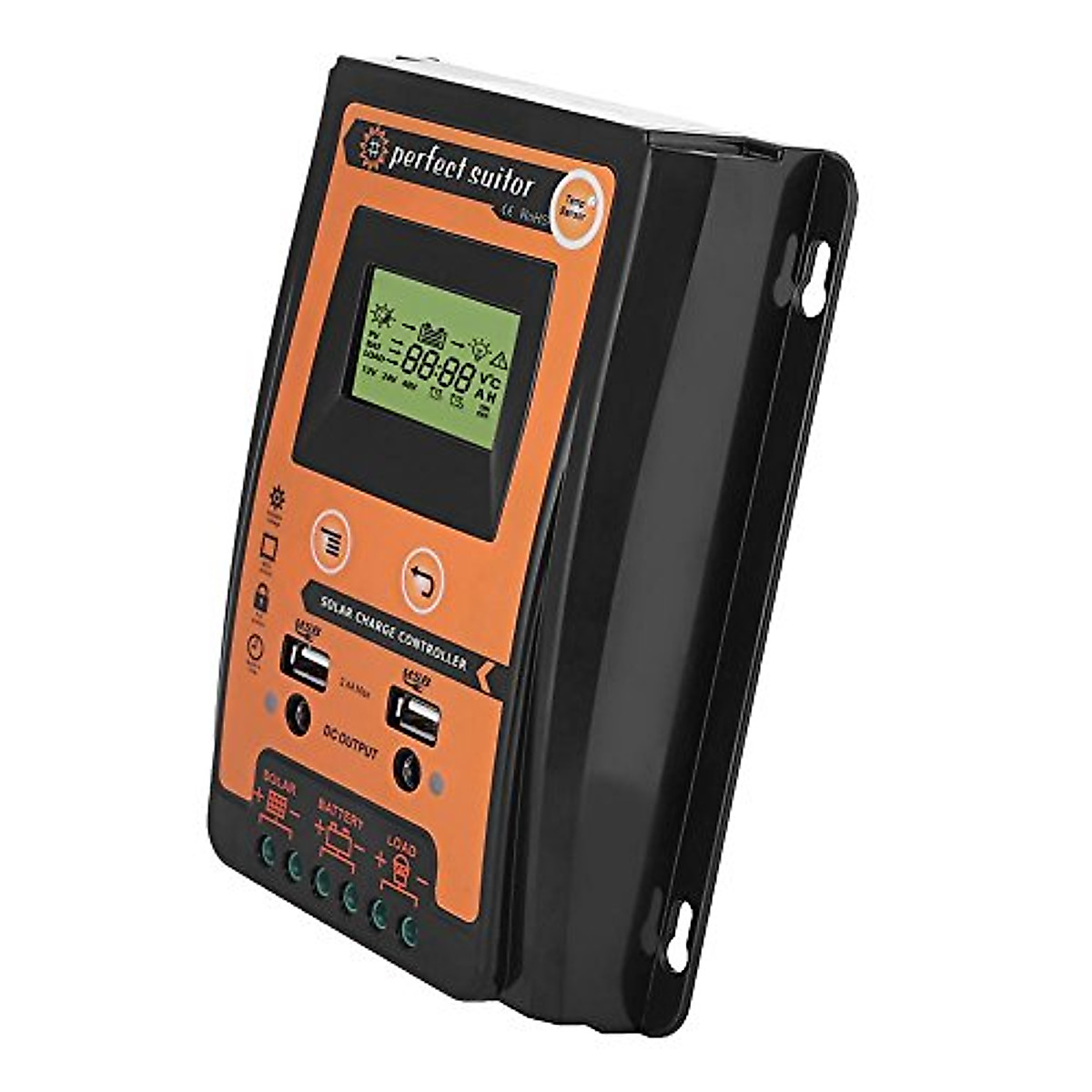 12V/24V 30A/50A/70A Intelligent Solar Panel Contrller MPPT LCD Display Solar Charge Controller Solar Battery Regulator Dual USB Port(30A)
