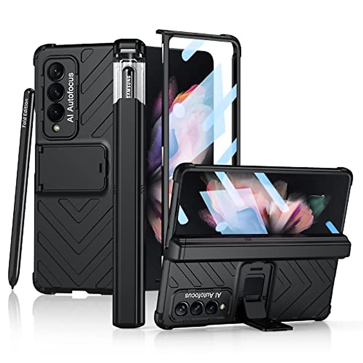 Libeagle Compatible with Samsung Galaxy Z Fold 3 Case with [Built in ...