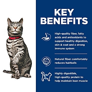 Hill's Science Diet Urinary Hairball Control, Adult 1-6, Urinary Track Health & Hairball Control Support, Dry Cat Food, Chicken Recipe, 3.5 lb Bag