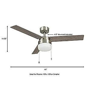 Hampton Bay Montgomery II 44 in. Indoor Brushed Nickel Ceiling Fan with Light Kit RDB9144-BN
