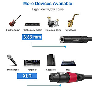 YABEDA XLR to 1/4 Cable,Balanced XLR Female to 1/4" Female Stereo Audio Adapter,3 Pin Female XLR to Quarter inch TRS Connector Converter Interconnect Cable - 1.6 Feet