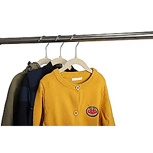 Finnhomy Non-Slip Clothes Hangers for Baby and Kids 20-Pack Velvet Hangers with Movable Clips, Heavy-Duty and Space-Saving for Pants,Skirts, Coat, Beige