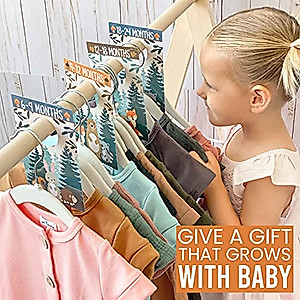 6 Hanger Dividers Baby Closet Size Dividers - Woodland Baby Closet Dividers, Baby Closet Organizer For Nursery Organization, Baby Essentials For Newborn Essentials, Nursery Closet Dividers Girl or Boy