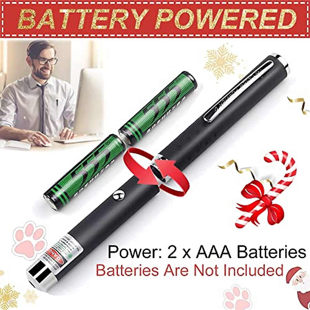 MEUSNO Laser Pointer, Laser Pointer Cat Toys for Indoor Cats, 3 Pack Laser Pointer Pen for Cats Dogs Pet Laser Toy Indoor Interactive Chase Cat Toy Lazer Pointer Pen Tease Cat Laser Light 9343