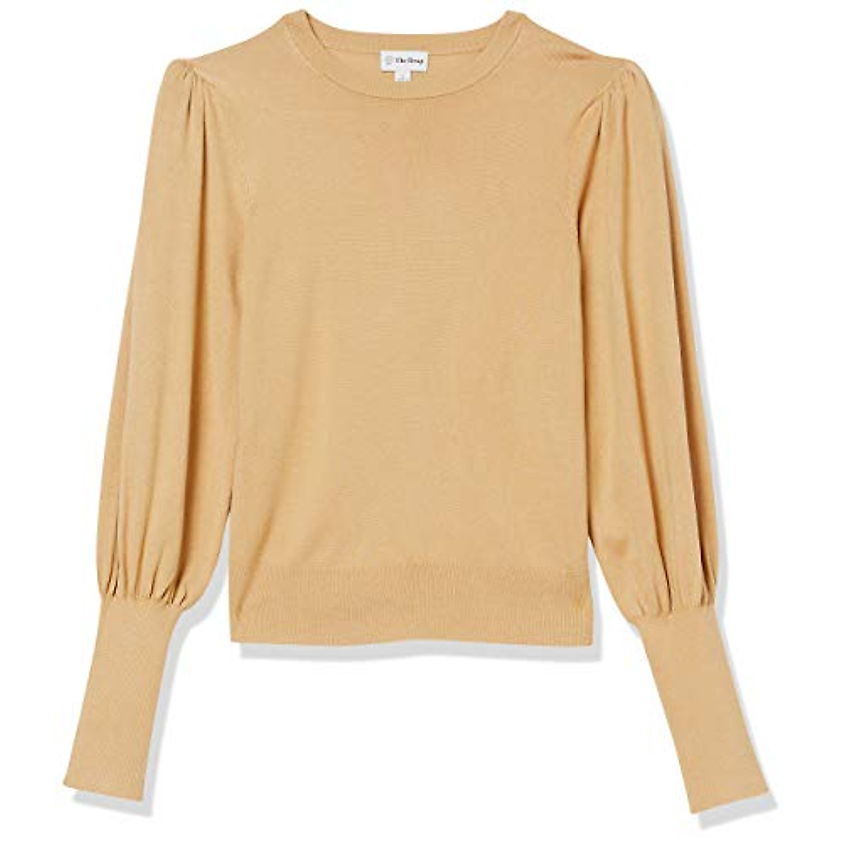 The Drop Women's Vivienne Pleated Shoulder Balloon-Sleeve Crewneck Sweater, Curds & Whey, XXS