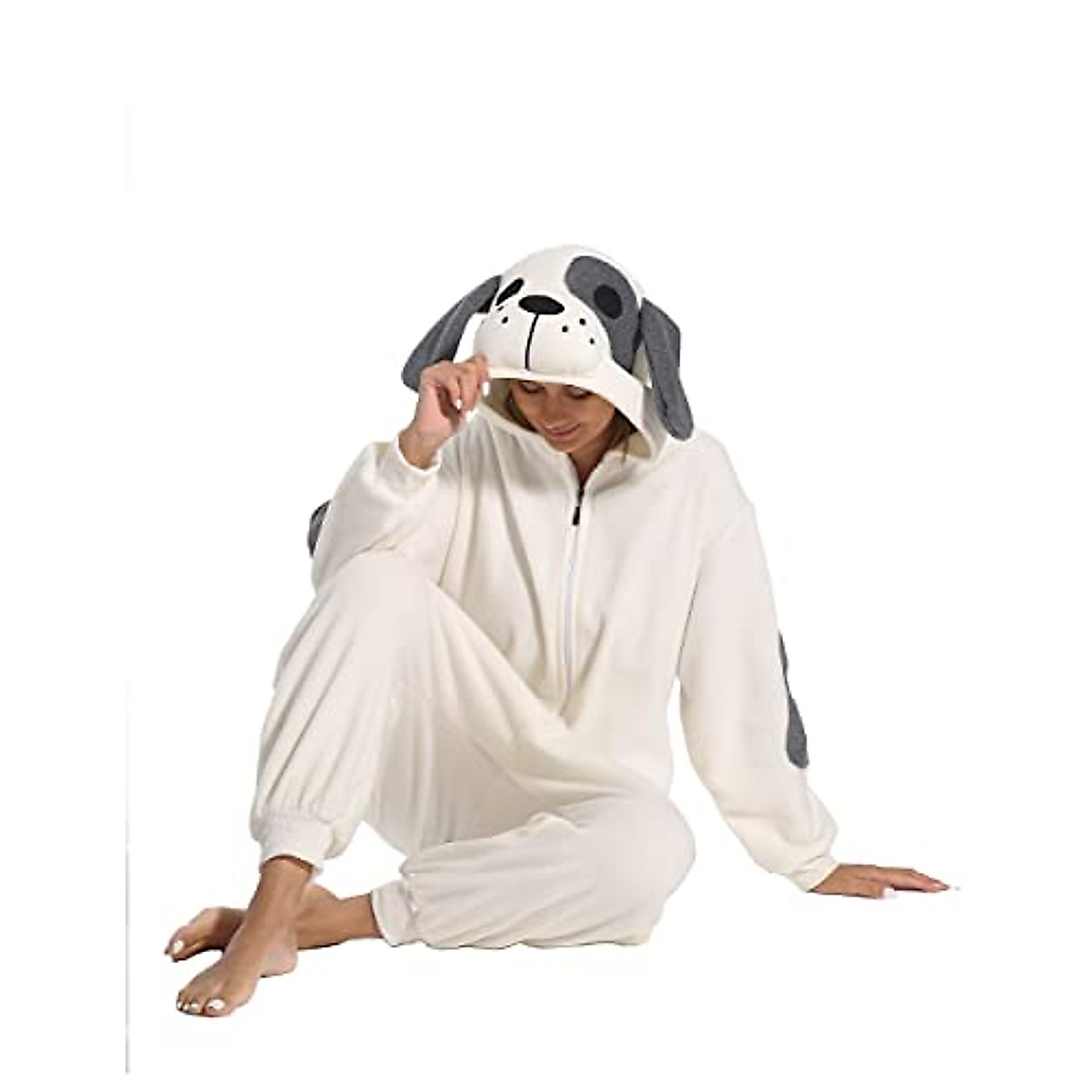 vavalad Adult Dog Onesie Pajamas Cosplay Animal Plush Homewear Sleepwear Costume Women Men