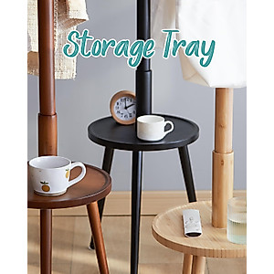 Vriccc Coat Rack Freestanding, Bamboo Coat Stand with Disc, Adjustable Height Wooden Coat Tree with 8 Hooks, kids coat rack, Used In The Bedroom Living Room, Office To Hang Clothes, Hats, Bags