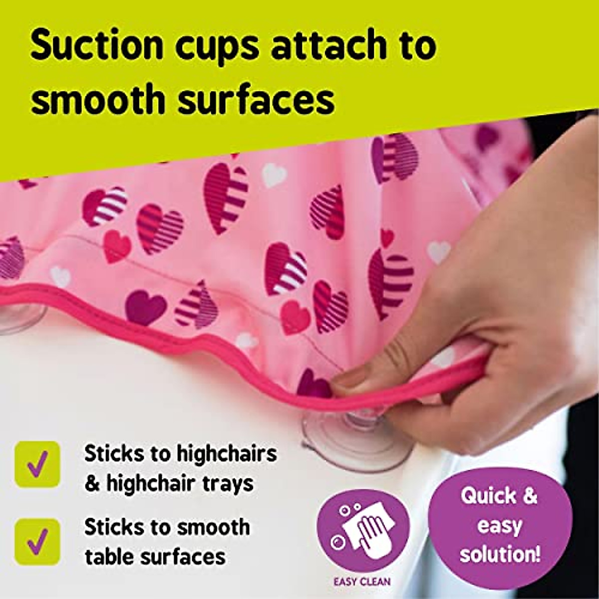 Tidy Tot - Cover & Catch Baby Bib - Mess Proof Long Sleeve Feeding Smock with Food Catcher Pocket - Attaches to Highchair - Waterproof Bib – Machine Washable. Fits 6-24 months - Pink