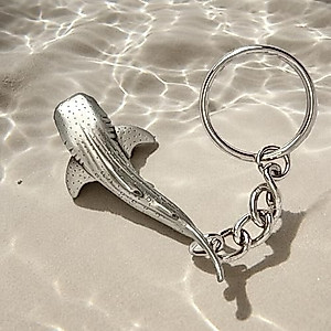 Big Blue by Roland St John Whale Shark Keychain for Men and Women -Whale Shark Keychain Charm, Gifts for Shark Lovers, Realistic Pewter Keyring, Sea Life Key Chain, Scuba Diving Gifts