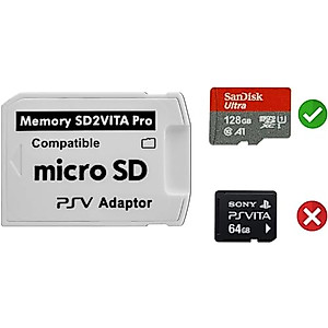 Gamer Gear SD2Vita 6.0 Memory Card Adapter, PS Vita PSVSD Micro SD Adapter PSV 1000/2000 PSTV FW 3.65 HENkaku Enso System, White, 001494