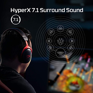 HyperX Cloud II Wireless - Gaming Headset for PC, PS4, Switch, Long Lasting Battery Up to 30 Hours, 7.1 Surround Sound, Memory Foam, Detachable Noise Cancelling Microphone w/Mic Monitoring (Renewed)