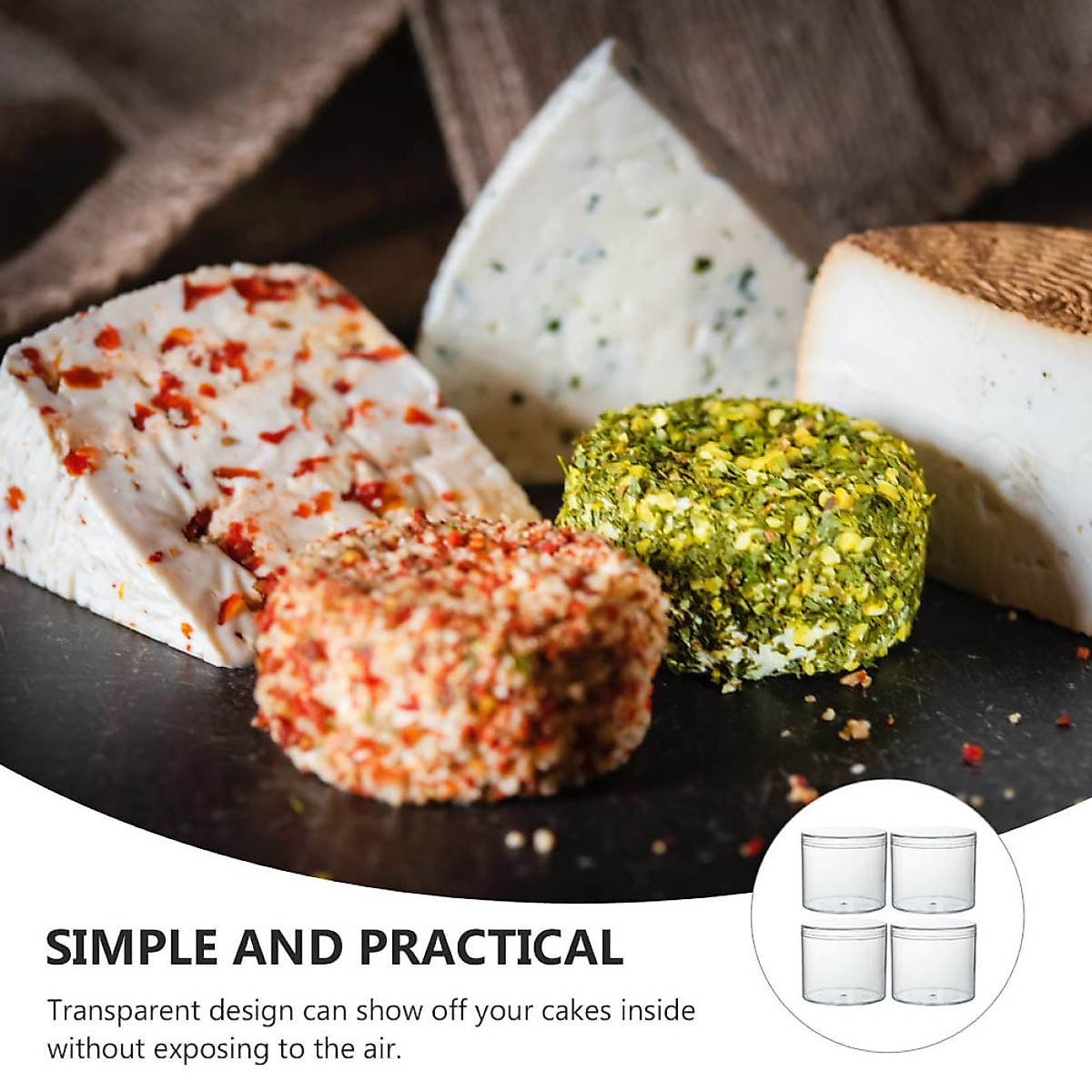 Gadpiparty Air Proof Cookie Jar 8 Pcs Home and Lid Round, Jars Chocolate Jar Party Containers with for Cylinder Cookie Wedding Treat Proof Sweets Transparent Jewelry Airtight Container Moist Small g