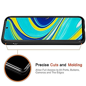 KAPUCTW Case for Xiaomi Redmi Note 9S, Black Silicone Matt Back Cover with Floral Design - Xiaomi Redmi Note 9S [6.67"] Slim Thin Shockproof Soft Gel TPU Rubber Bumper for燝irls (Sunflower)