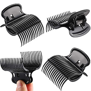 24 Pieces Hot Roller Clips Hair Curler Claw Clips Replacement Roller Clips for Women Girls Hair Section Styling (Black)