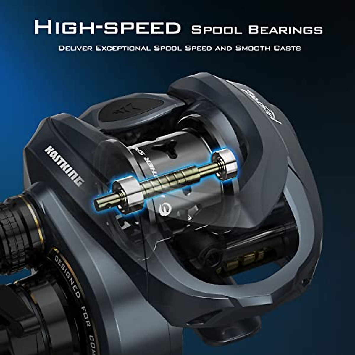 KastKing Kestrel Elite Baitcasting Reels, Gear Ratio 8.4:1, Left Handed Fishing Reel