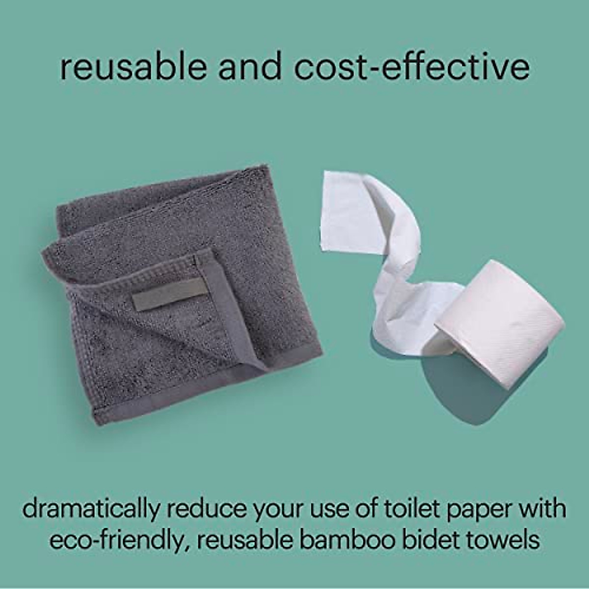 Brondell Ultra-Soft Bamboo Bidet Towels for Bathrooms, Soft and Absorbent, Machine-Washable, Quick Dry, 9.85” x 9.85”, Includes Mesh Laundry Bag, Graphite, Small