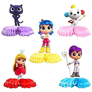 PC True and The Rainbow Kingdom Honeycombs Table Centerpieces for Birthday Party Decorations