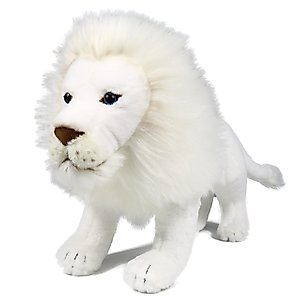 Ice King Bear White Lion Stuffed Animal, Lifelike Plush Toy, 12 Inches Length