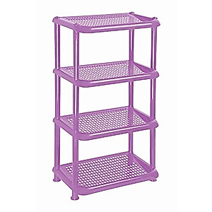 Mintra Home Light Duty Plastic Storage Racks (Rectangular Rack, Lavender)
