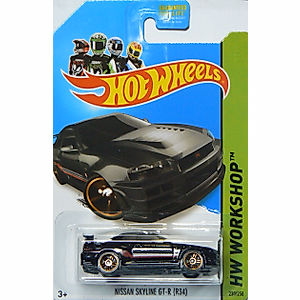 Hot Wheels Then and Now 2014 Hw Workshop Black Nissan Skyline Gt-R (R34) 230/250