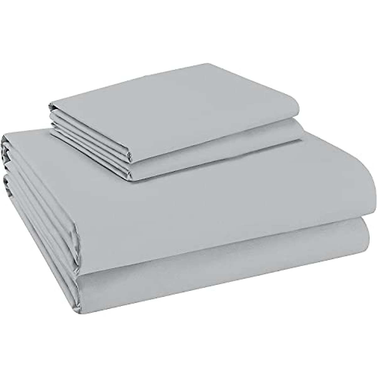 Purity Home 400 Thread Count 100% Cotton Sheets, Cooling Percale Queen Light Gray Sheet Set, with Elasticized Deep Pocket Bed Sheets, Hotel Luxury 4 Piece Queen Size Bedding Set - Queen, Light Gray