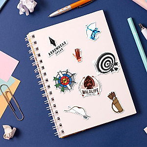 50 Pack Pcs Archery Stickers for Water Bottles Waterproof Vinyl Laptop Luggage Scrapbooking Funny Sports Sticker Packs Set Bulk Teens Adults Students Boys Aesthetic Small Decals