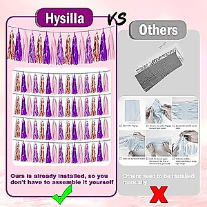 4P Pink-Purple Rose-Gold Party-Decorations Tassel Garland, Tassels Banner Streamers for Parade Floats, Bachelorette, Wedding, Birthday, Halloween, Christmas,