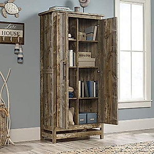 Sauder Granite Trace Storage Cabinet, L: 35.2" x W: 16.26" x H: 71.97", Rustic Cedar finish